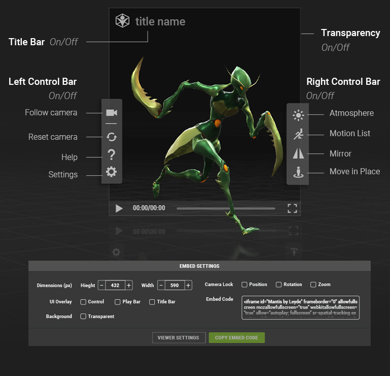 WEB EMBED OPTIONS