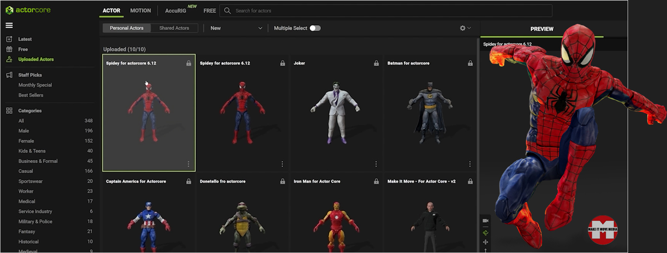 Upload your rigged models and share them with team members for ...