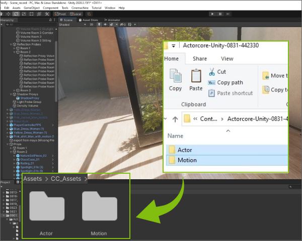 Drag Character files and motions to Unity. Make sure that the files are ...