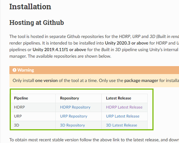 Choose the desired AutoSetup render pipeline, then click the download ...