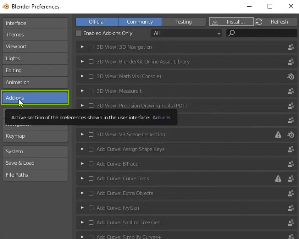The "Install AutoSetup (cc3_blender_tools-main.zip) Add-ons.