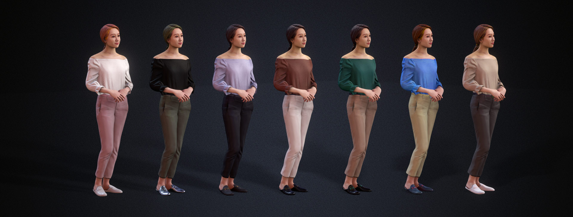 Animated 3D characters with unlimited look