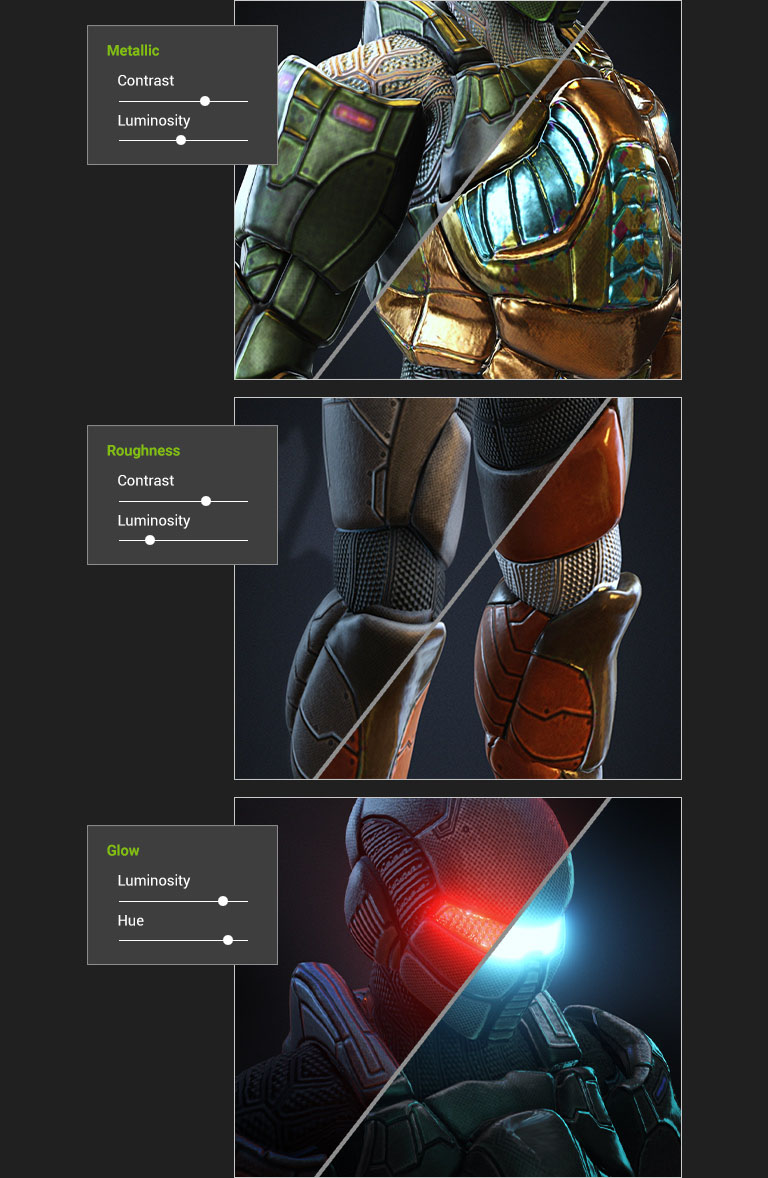 3D character animation with material change