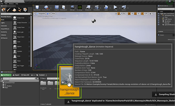 A new animation sequence will be produced for your character.
